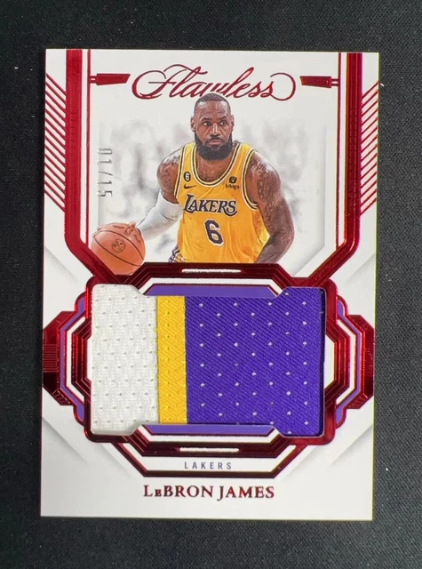 2022-23 PANINI FLAWLESS LeBron James GU Patch Ruby 1/15 =1/1 EUR 254,23 ...