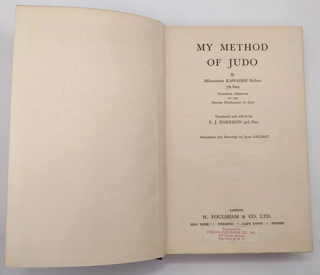 MY METHOD OF Judo by Mikonosuke Kawaishi Shihan 1955 1st Ed martial ...