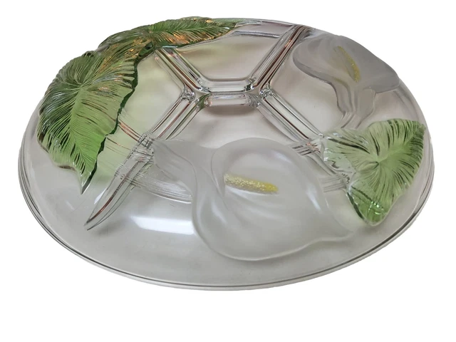 FRENCH ARUM LUMINARC Verrerie d'Arques Divided Oval Glass Plate Calla ...