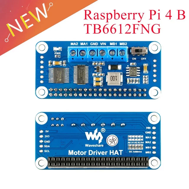 RASPBERRY PI 4 B TB6612FNG Motor Driver HAT DC IIC PCA9685 $28.61 ...