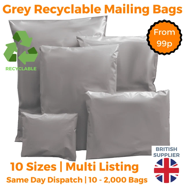 GREY POSTAL BAGS Packaging Poly Parcel Mailing Packing Postage Sacks ...