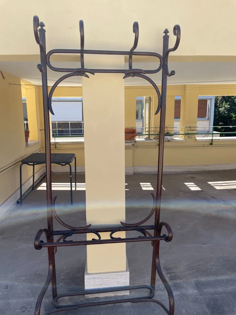 ATTACCAPANNI DA TERRA antico stile thonet in legno curvo, alto 2m e ...
