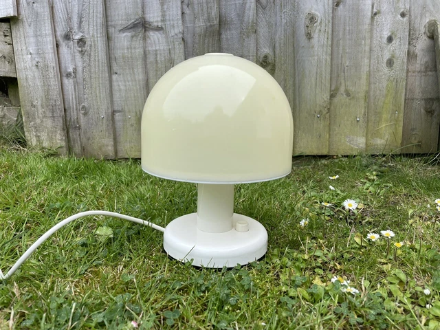 VINTAGE RETRO BHS Acrylic Mushroom White Lamp British Home Stores 1970s ...
