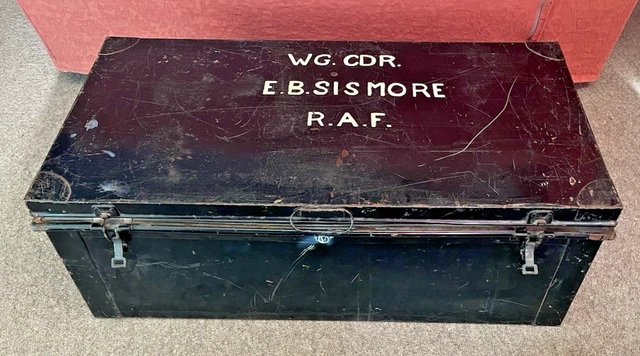 VINTAGE, MILITARY, R.A.F. STEEL TRUNK. 1950s (Famous original owner ...