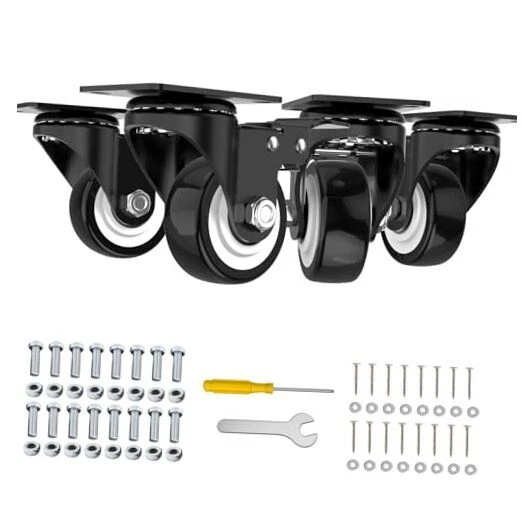 WHEEL CASTERS,SET OF 4 Heavy Duty,Industrial Casters with Brake, 2 Inch ...