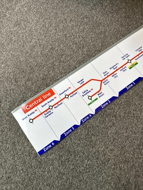 CENTRAL LINE (C.1990-94) London Underground Tube Map Carriage Map Line ...
