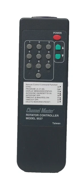 CHANNEL MASTER ROTATOR Controller Remote Control Model 9537 Good Used ...