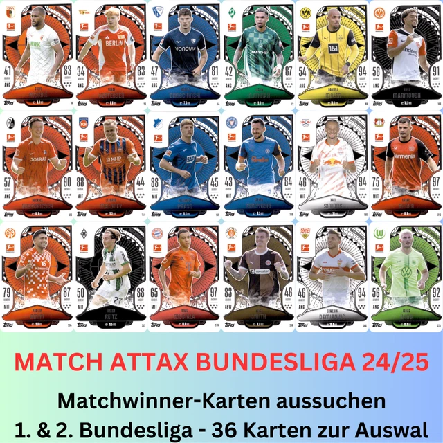 TOPPS MATCH ATTAX Bundesliga 2024/2025 - MATCHWINNER aus allen 36 - 24/25 EUR 1,49 - PicClick DE