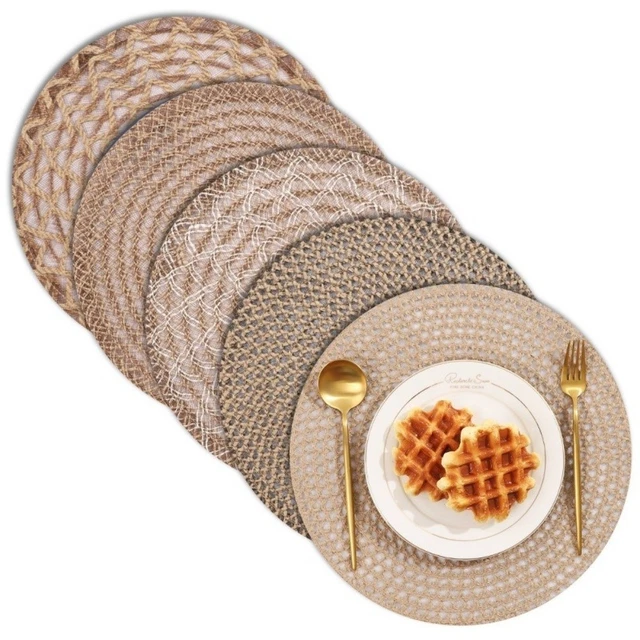 WOVEN INSULATION MAT Round Table Mat For Coffee Kitchen Dining Room $18 ...