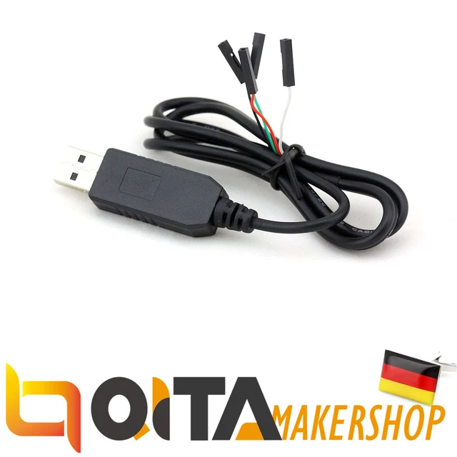 USB TO TTL Serial Cable 4Pin UART RS232 Debug Adapter for Raspberry Pi ...