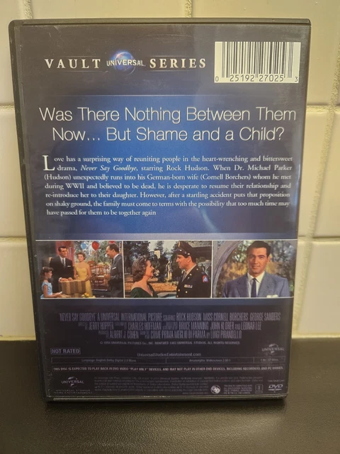 NEVER SAY GOODBYE DVD - 1956 Film - Universal Vault Series $7.00 ...