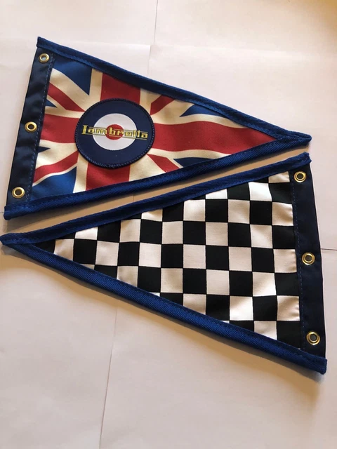UNION JACK LAMBRETTA mod target scooter pennant flag Blue Edge £6.50 ...