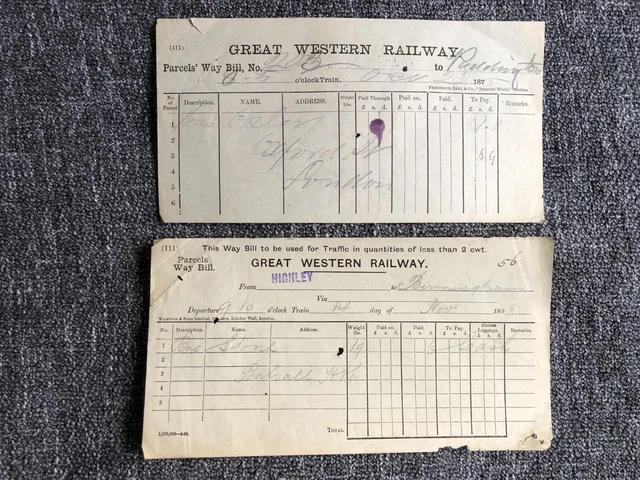 Great Western Railway Gwr Original Vintage 1800s Parcels Goods