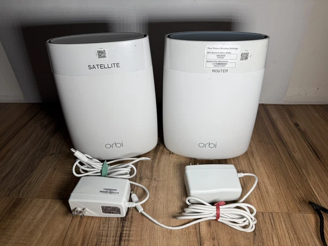 NEXTGEAR ORBI ROUTER RBR50 and Satellite RBS50 With Power Cords Working ...
