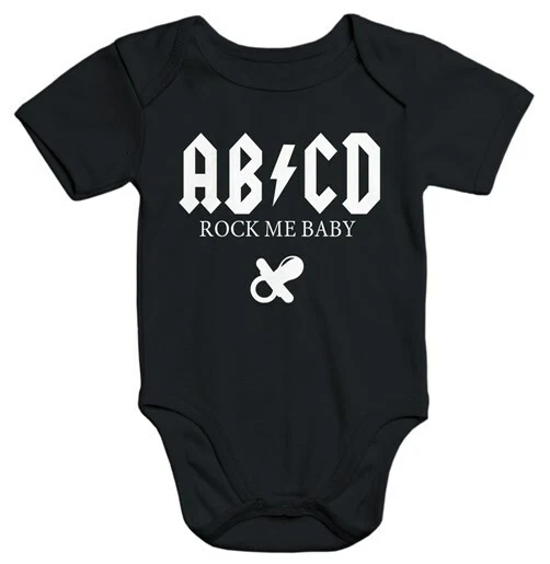 KURZARM BABY BODY ABCD Rock me Baby Hardrock Bio-Baumwolle Moonworks ...