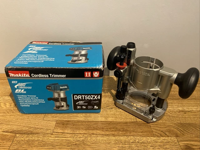 MAKITA DRT50ZX4 LXT 18V Brushless Cordless Router Trimmer + Plunge Base ...