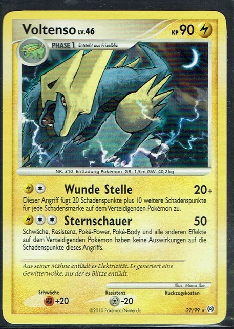 POKEMON CARTE TRADING Card Jeu Platine Arceus Numéro 22/99 Voltenso ...