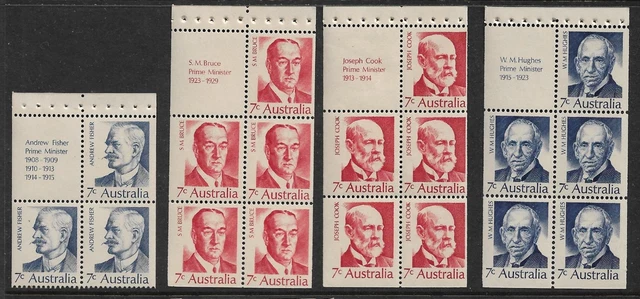 8-MAR-72 7C PRIME Ministers Bklt Panes 1 part 3 Full MUH/MNH as Issued ...