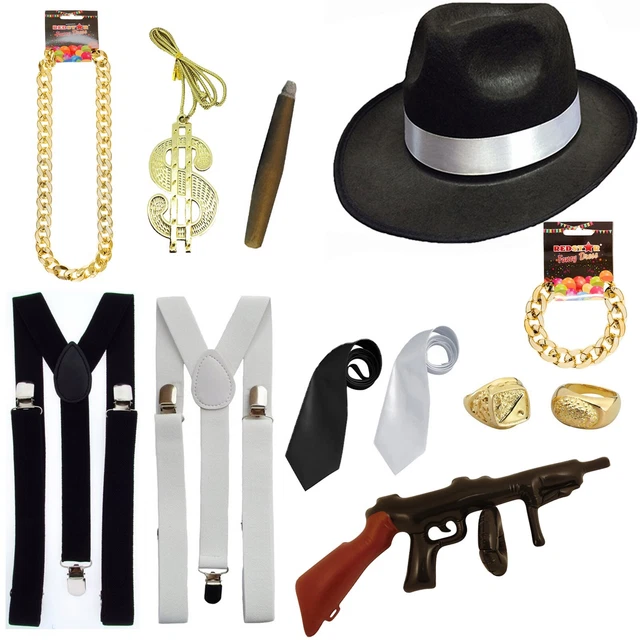 DELUXE 1920S GANGSTER Pimp Adult Fancy Dress Costume Accessories ...