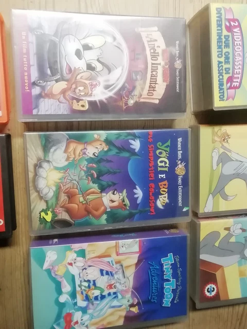 LOTTO DI 9 VHS, Warner bros, Tom&Jerry, tiny toon, yogi e bobo e bugs ...