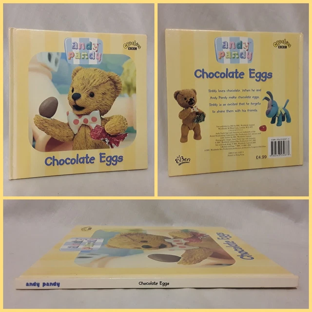 CBEEBIES/BBC BOOKS ANDY PANDY CHOCOLATE EGGS Teddy Bear Easter kids HB ...