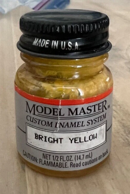 TESTORS PAINT MODEL MASTER BRIGHT YELLOW ENAMEL 1/2oz 14.7ml #2717 $9. ...