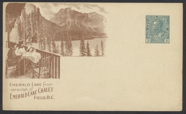 CANADA CPR 70D Emerald Lake View Card 2c Green Admiral Unused Freight ...