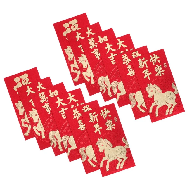 60 PCS 2026 Horse Red Envelopes Chinese New Year Lucky Money Cash Paper ...