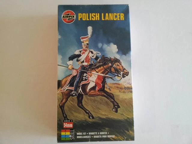 AIRFIX 54MM POLISH Lancer mounted with horse vintage model kit figure ...