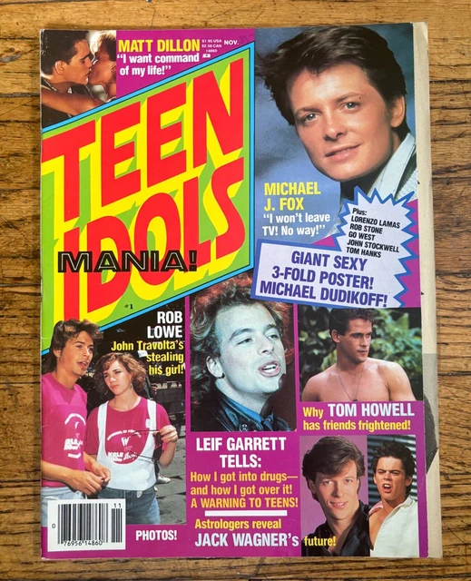 TEEN IDOLS MAGAZINE November 1985 Matt Dillon Michael J Fox Rob Lowe ...
