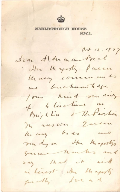 ROYAL MEMORABILIA KING GEORGE V QUEEN MARY Letter content 1937 EUR 6,04 ...