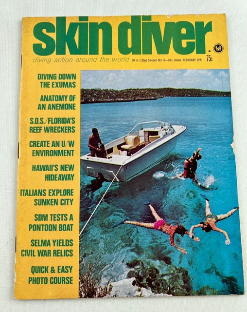 SKIN DIVER VINTAGE Magazine 1971, Exumas, Reef Wreckers, Hawaii ...