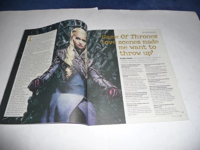 SUNDAY MIRROR - Notebook Magazine (7/4/19) - Emilia Clarke cover £9.50 ...