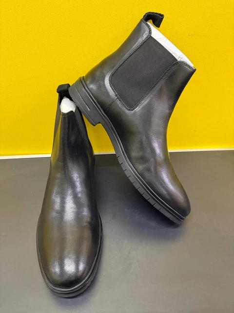 ROGUES BY JOHN WHITE Isaac Black Leather Chelsea Boots - UK 9/EU 43 £79 ...