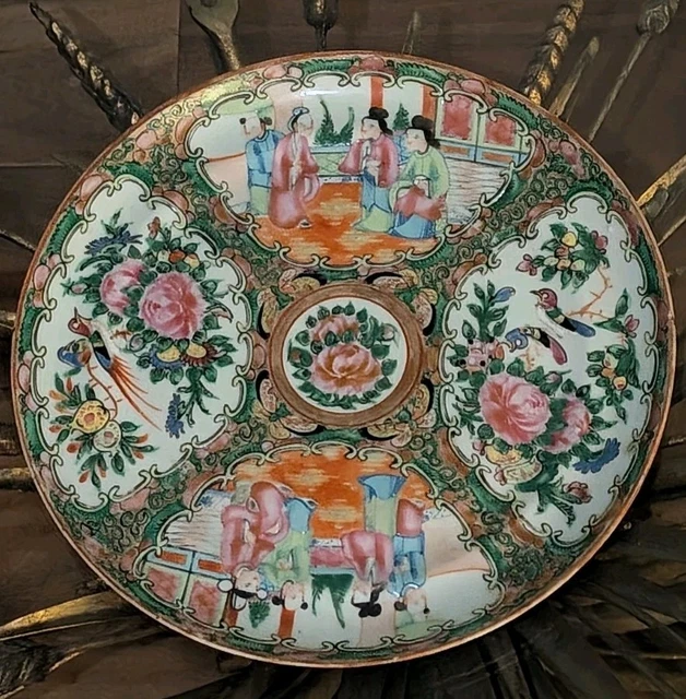 VERY FINE CHINA Chinese Canton Rose Medallion Porcelain plate ca 19th ...