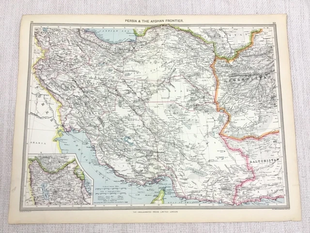 1909 ANCIEN CARTE De Perse Afghanistan The Afghan Frontier George ...