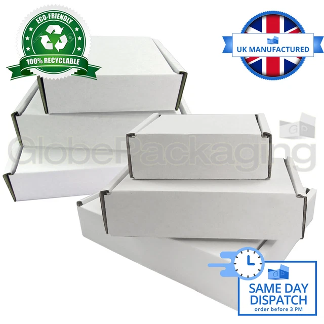 ECO-FRIENDLY WHITE POSTAL Boxes - Royal Mail Small Parcel Packet Mailing Gifts £6.48 - PicClick UK