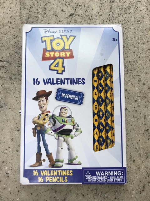 DISNEY PIXAR TOY Story 4 Valentines 16 Cards With Wood Pencils New ...