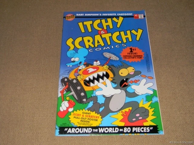 POSTER ESTRAIBILE GIGANTE Itchy & Scratchy Comics 1° numero 1993 EUR 13 ...