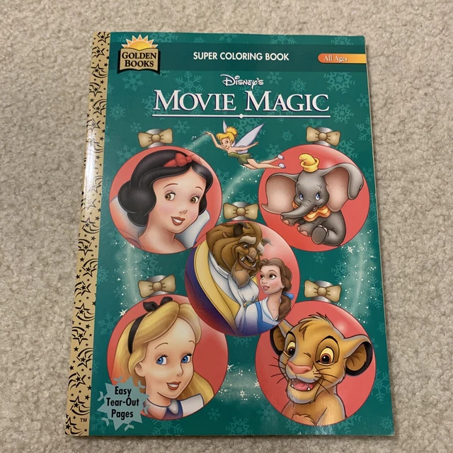 DISNEY MOVIE MAGIC Super Coloring Golden Book Lion King Dumbo Snow ...