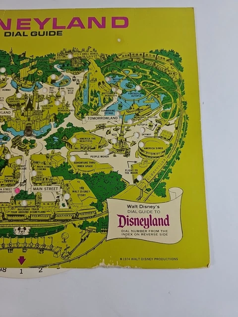 *RARE* DISNEYLAND DIAL Guide, DIAL MAP, Walt Disney, Postcard (1976) £ ...