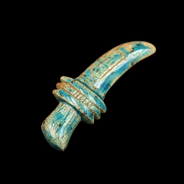 RARE ANTIQUE STONE/FAIENCE Dagger of Ancient Egyptian with Heliographic ...