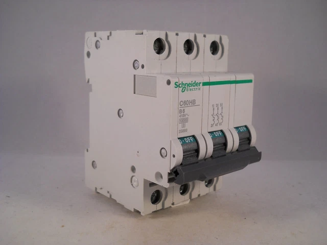 SCHNEIDER MCB 6 Amp Triple Pole 3 Phase Type B 6A C60HB306 Merlin Gerin 25868 £27.95 - PicClick UK