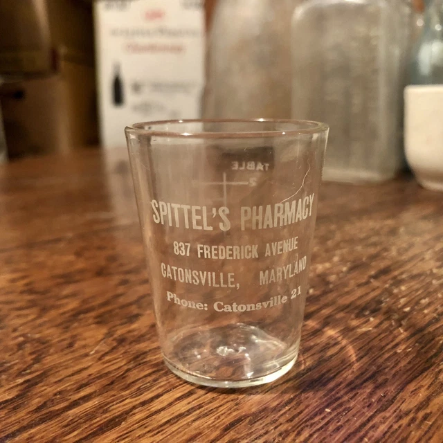 RARE ACID ETCHED Dose Glass Spittel’s Pharmacy Frederick Ave ...