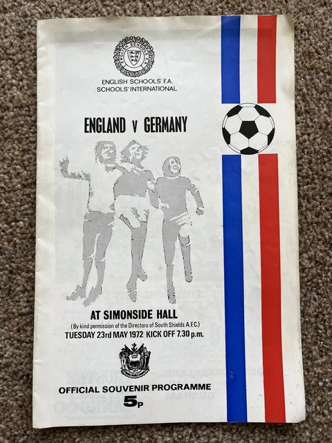 ENGLAND V GERMANY Schoolboy International 1972 Football Program £1.00 ...