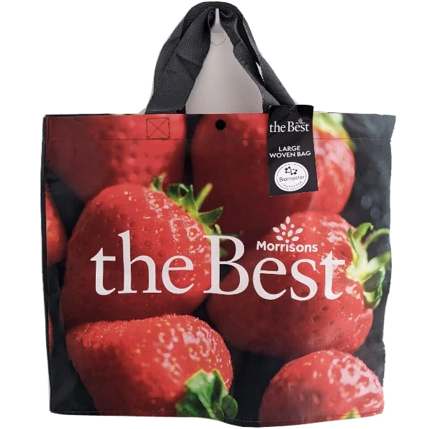 2X PACK MORRISONS THE BEST premium shopping bags for life Strawberry ...