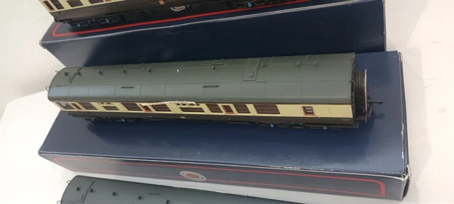 OO GAUGE EXCELLENT 3x Bachmann Collett GWR Coach 34-126 050B 075B Brown ...