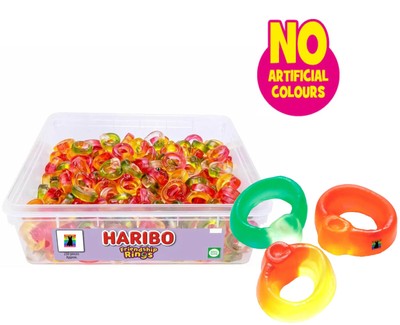 HARIBO FRIENDSHIP RINGS Gummy Sweets Jelly Candy Party Bags FULL TUB ...