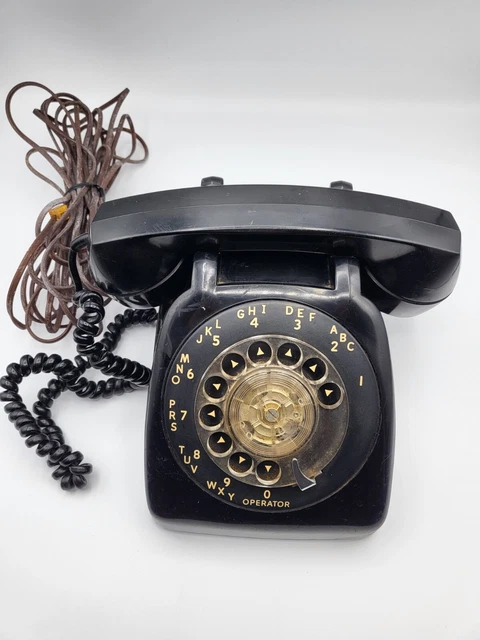 VINTAGE BLACK AUTOMATIC Electric Rotary Dial Telephone - Untested £23. ...