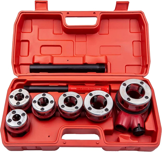 BSPT RATCHET PIPE Threader Kit, Manual Ratcheting Pipe Threading Tool ...